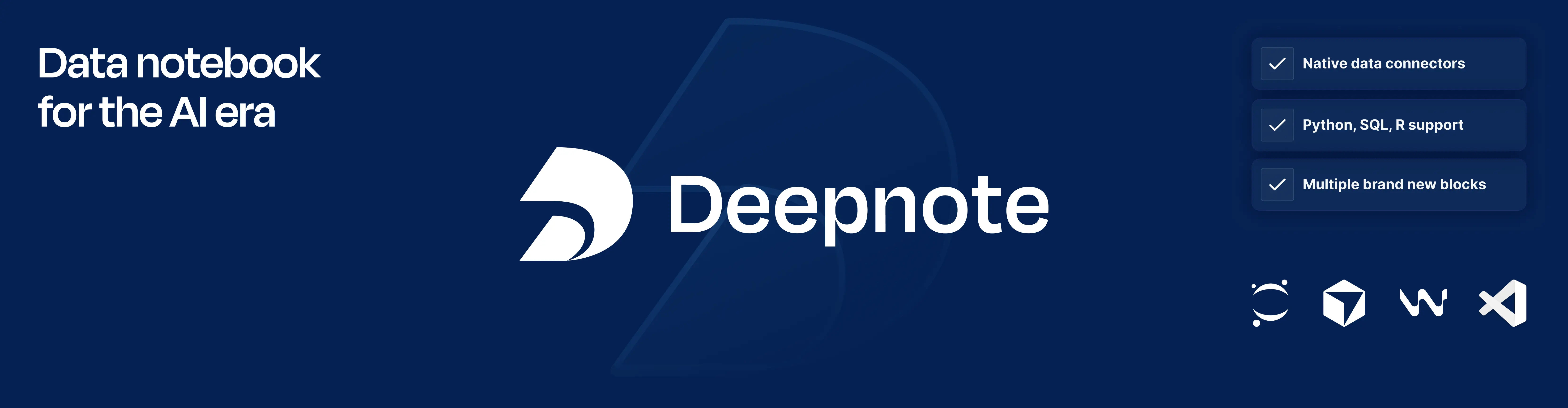 Deepnote - Deepnote 是兼容 Jupyter 的协作式笔记本平台，提供实时协作、云端计算与丰富的数据集成功能。